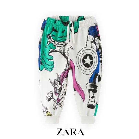 Zara | Bottoms | Zara Kids White The Avengers Marvel Pants | Poshmark